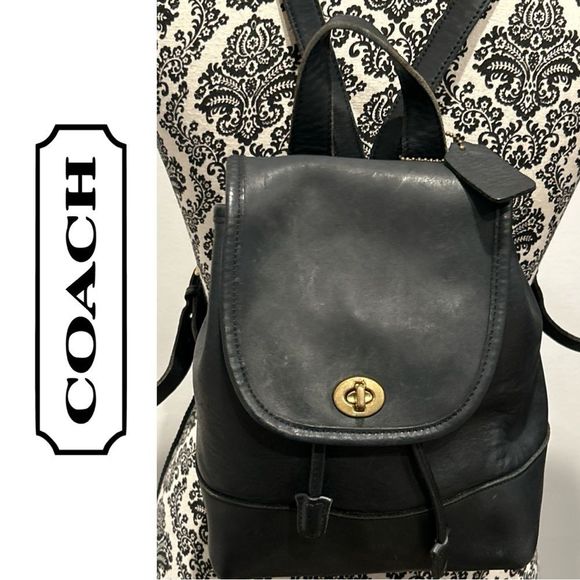 Coach | Bags | Coachvintage Black Leather Backpack 996 | Poshmark